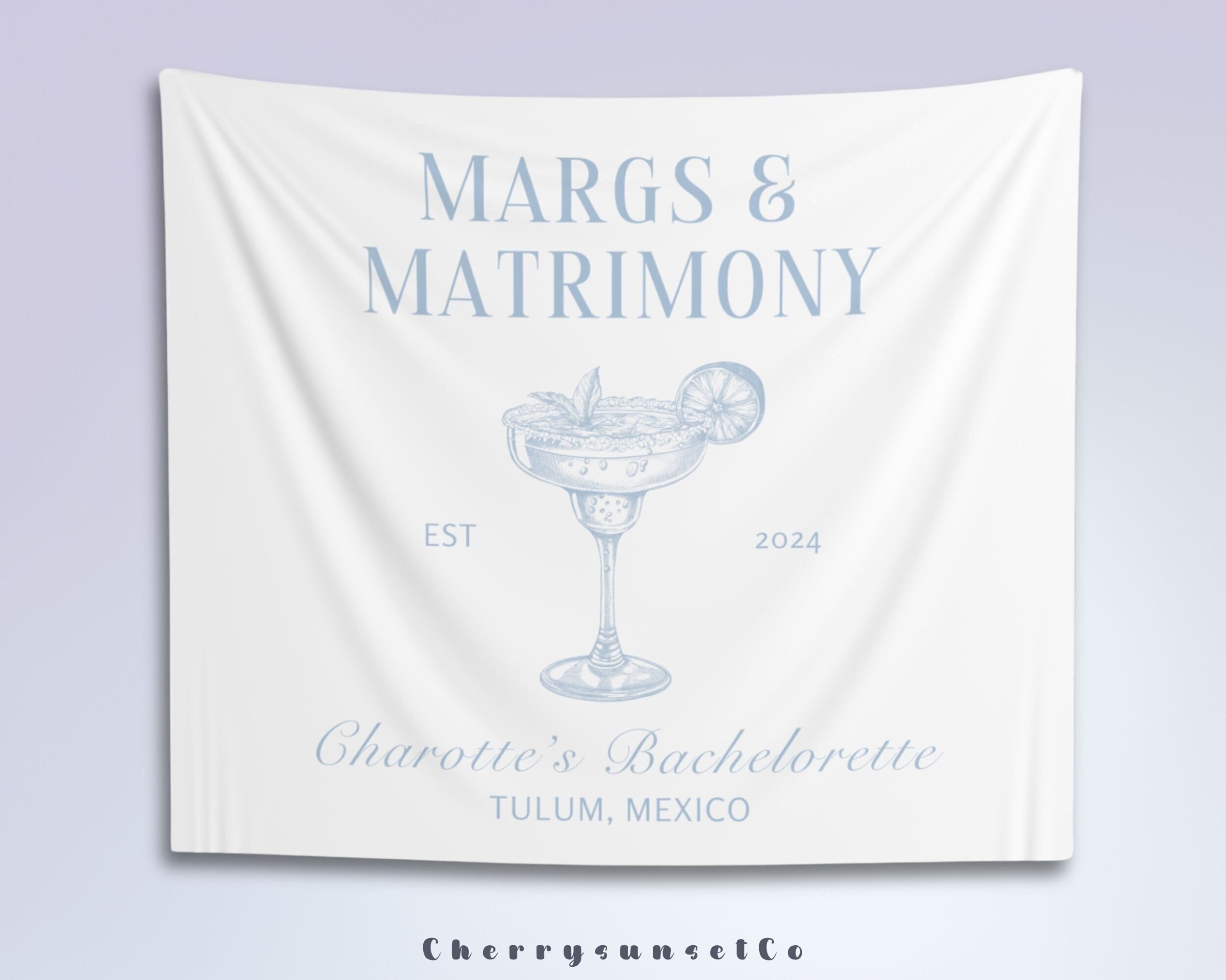Custom Margs and Matrimony Banner Tapestry, Fiesta Bridal Shower Banner ...