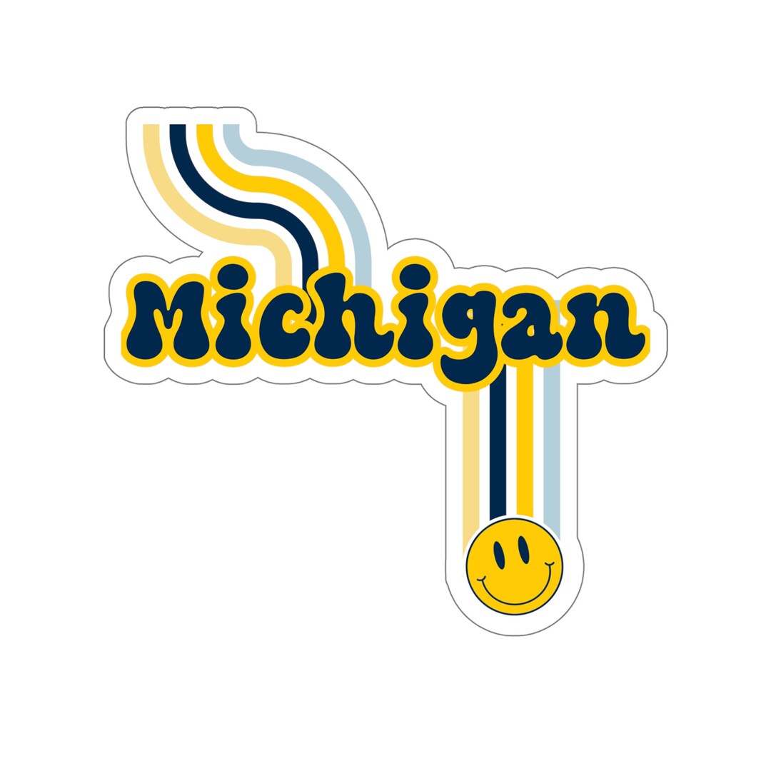 Michigan Retro Die-cut Stickers, Umich Stickers, University of Michigan ...