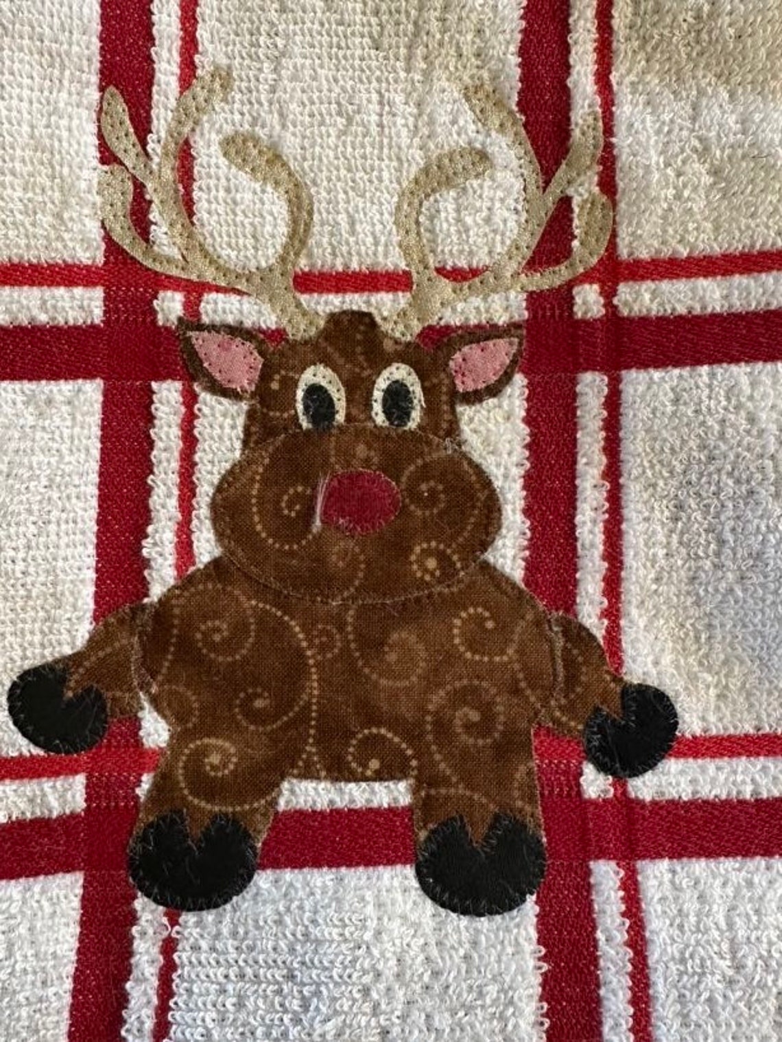 Splat Reindeer Applique - Etsy