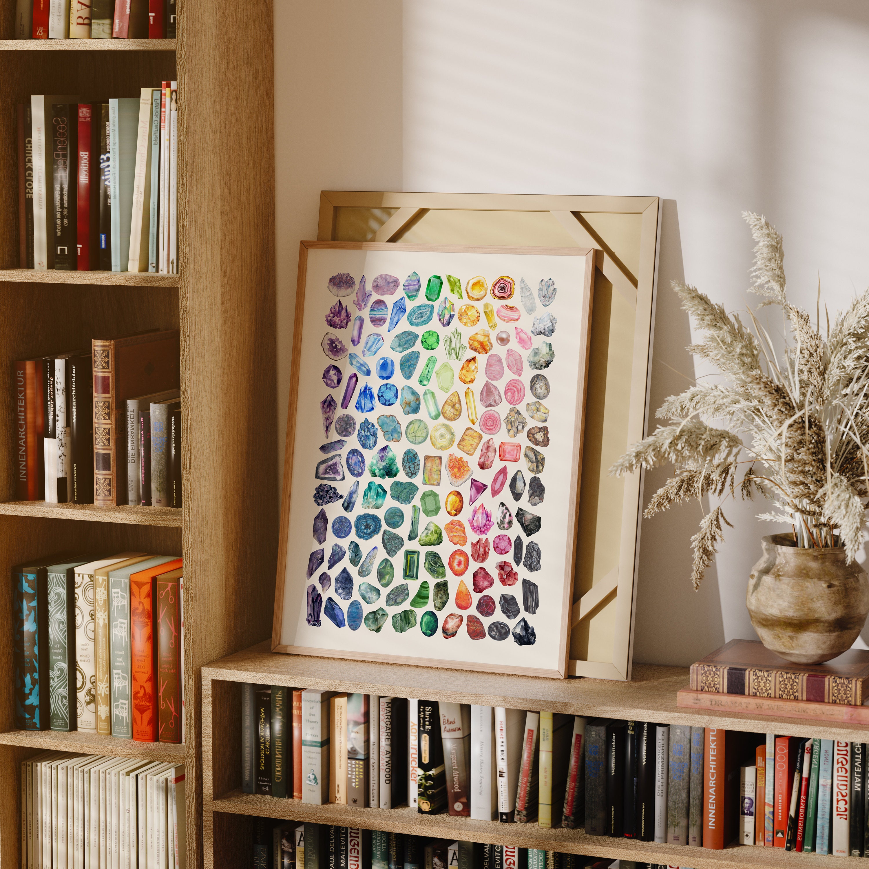 Digital Download Colorful Watercolor Gemstone Print, Minerals & Crystal ...