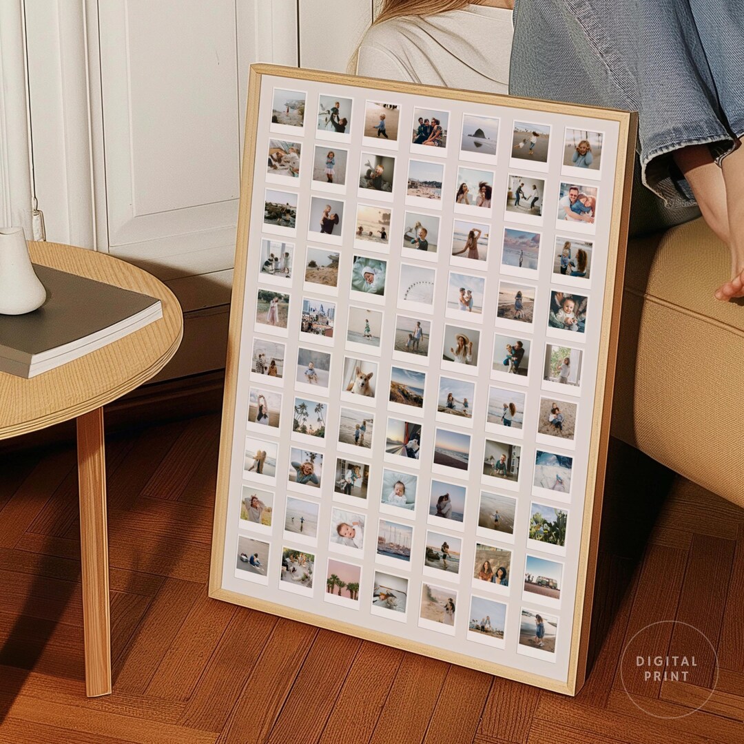 70 Photos - Personalized Polaroid Photo Collage Print - Custom Picture ...