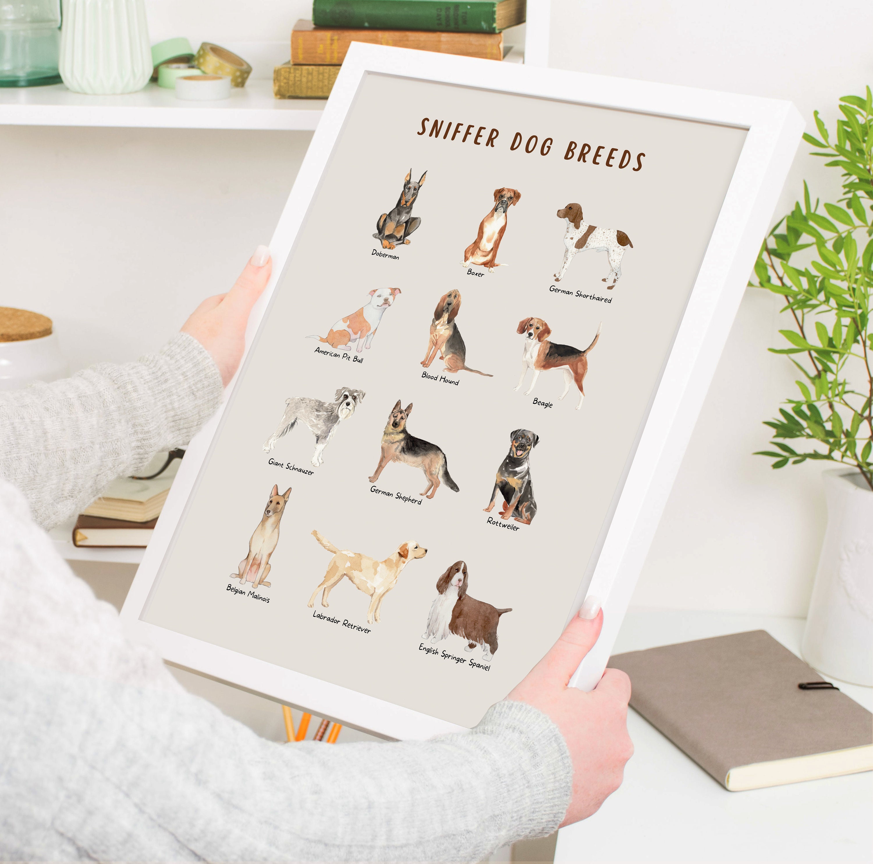 Digital Download Sniffer Dog Breeds Print Wall Art Print - Etsy