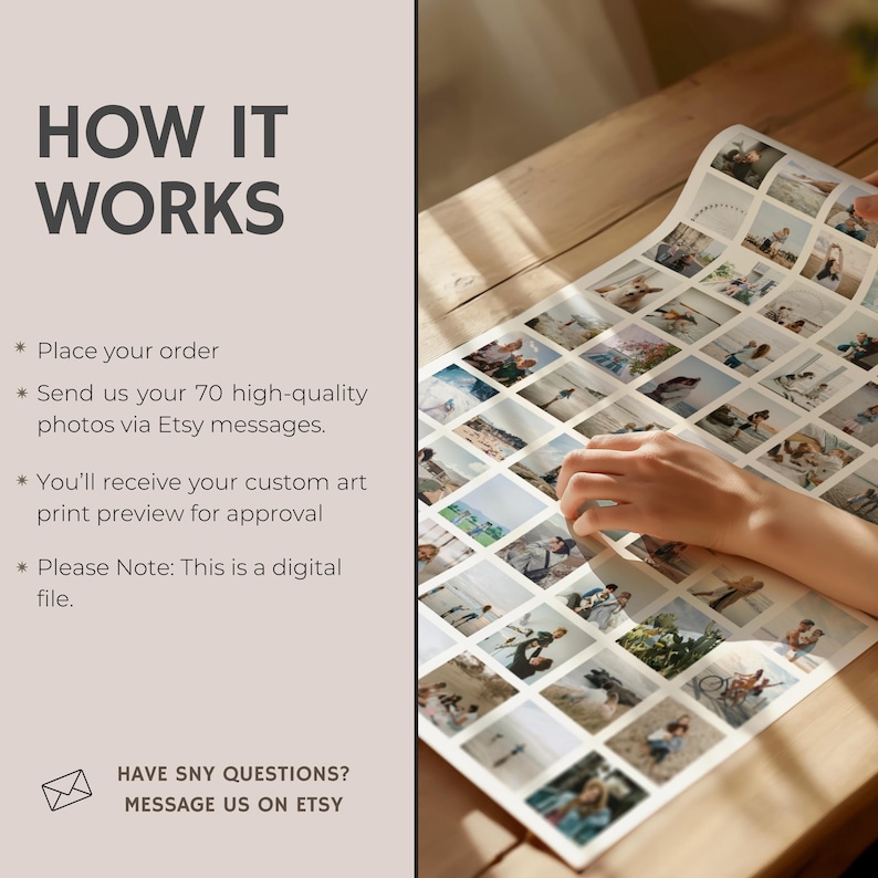 70 Photos - Personalized Photo Collage Print - Multiple Pictures Frame ...