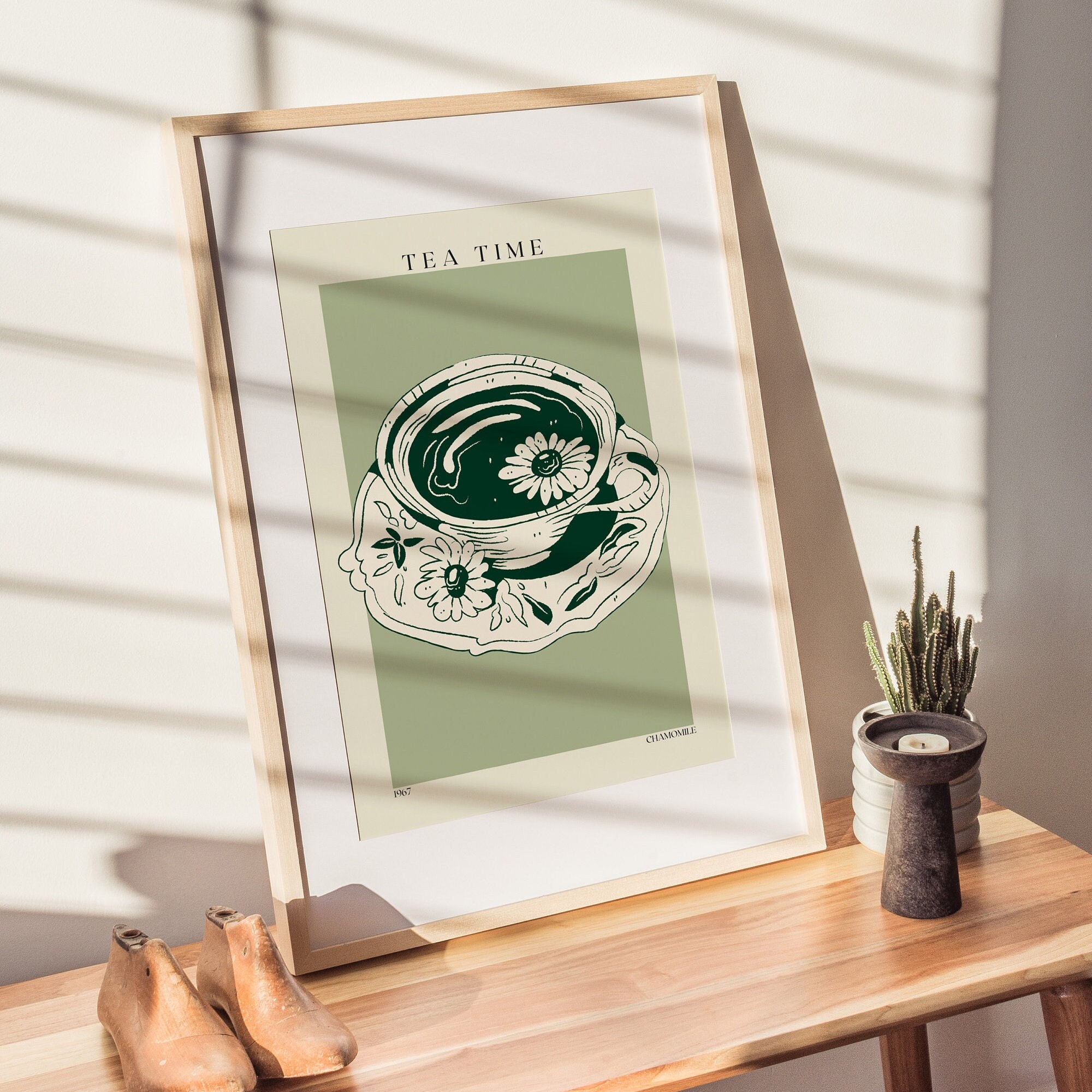 Digital Download Watercolor Chamomile Tea Poster Kitchen Wall Art ...