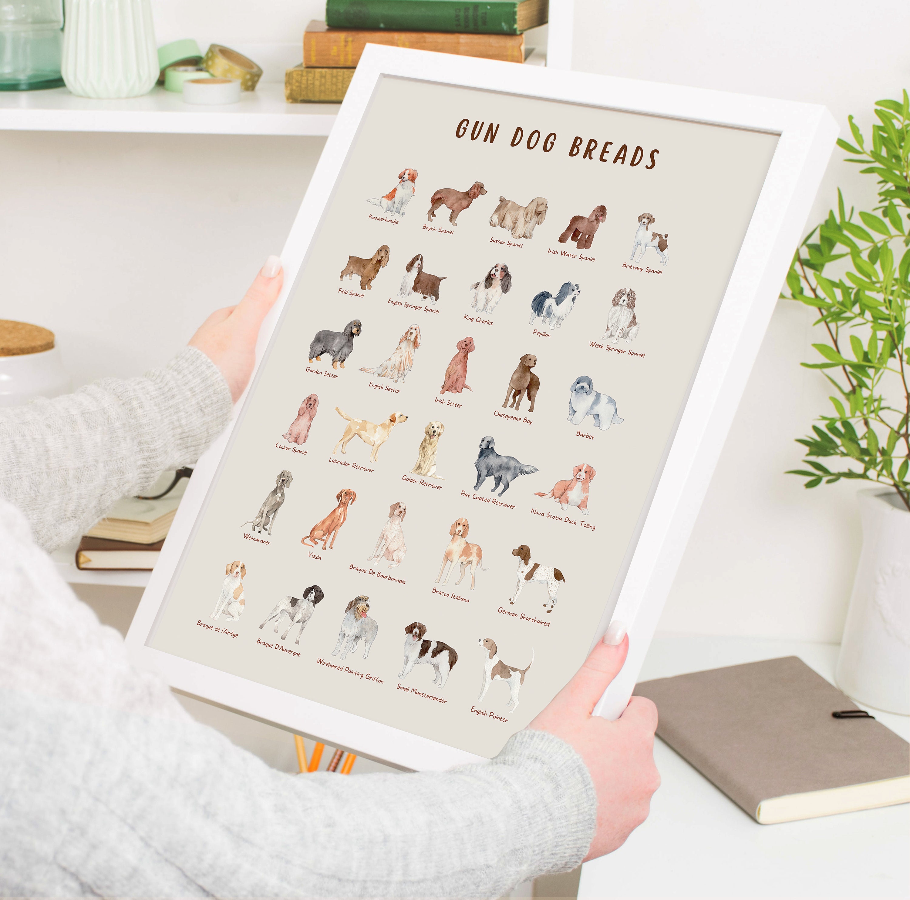 Downloadable Watercolor Dog Breed Poster Gundog Printable Wall Art, Dog ...