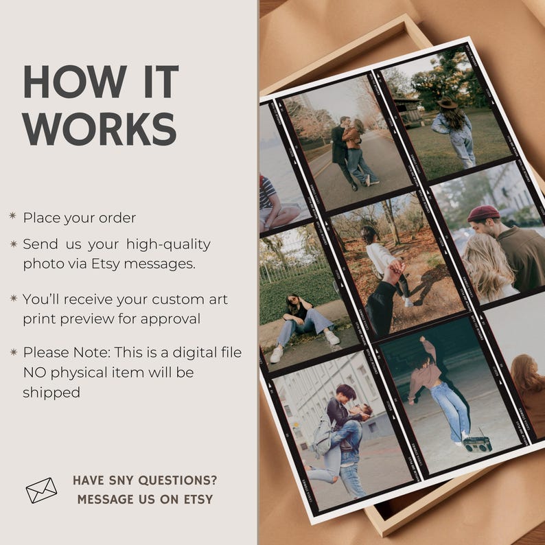 Custom Photo Booth Print Strip Collage - Personalized Polaroid Poster ...