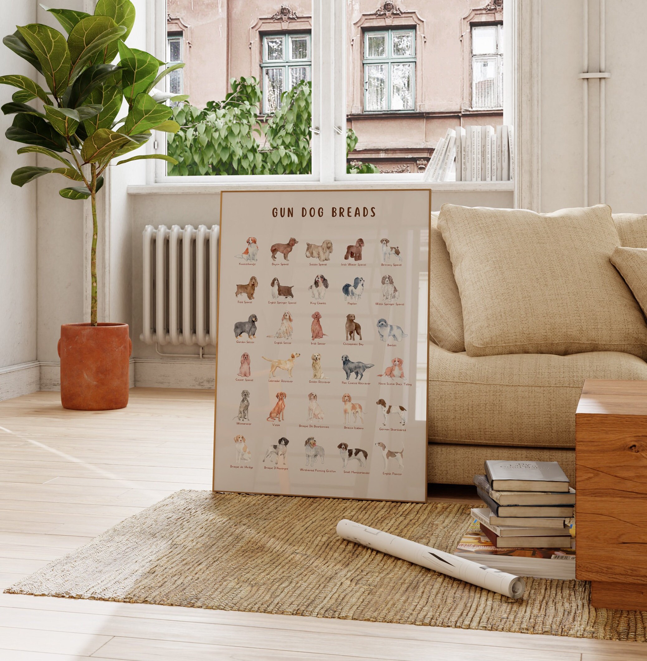 Downloadable Watercolor Dog Breed Poster Gundog Printable Wall Art, Dog ...