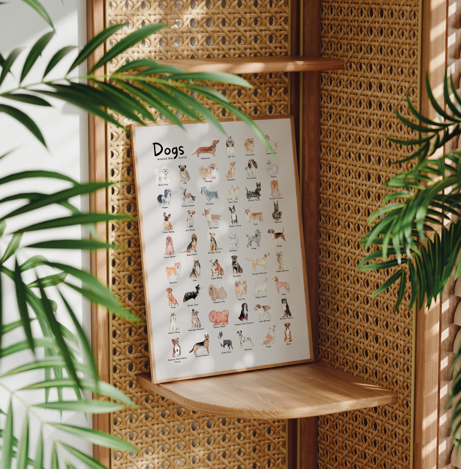 Digital Download Watercolor Dog Breed Poster - 52 Breeds - Printable ...