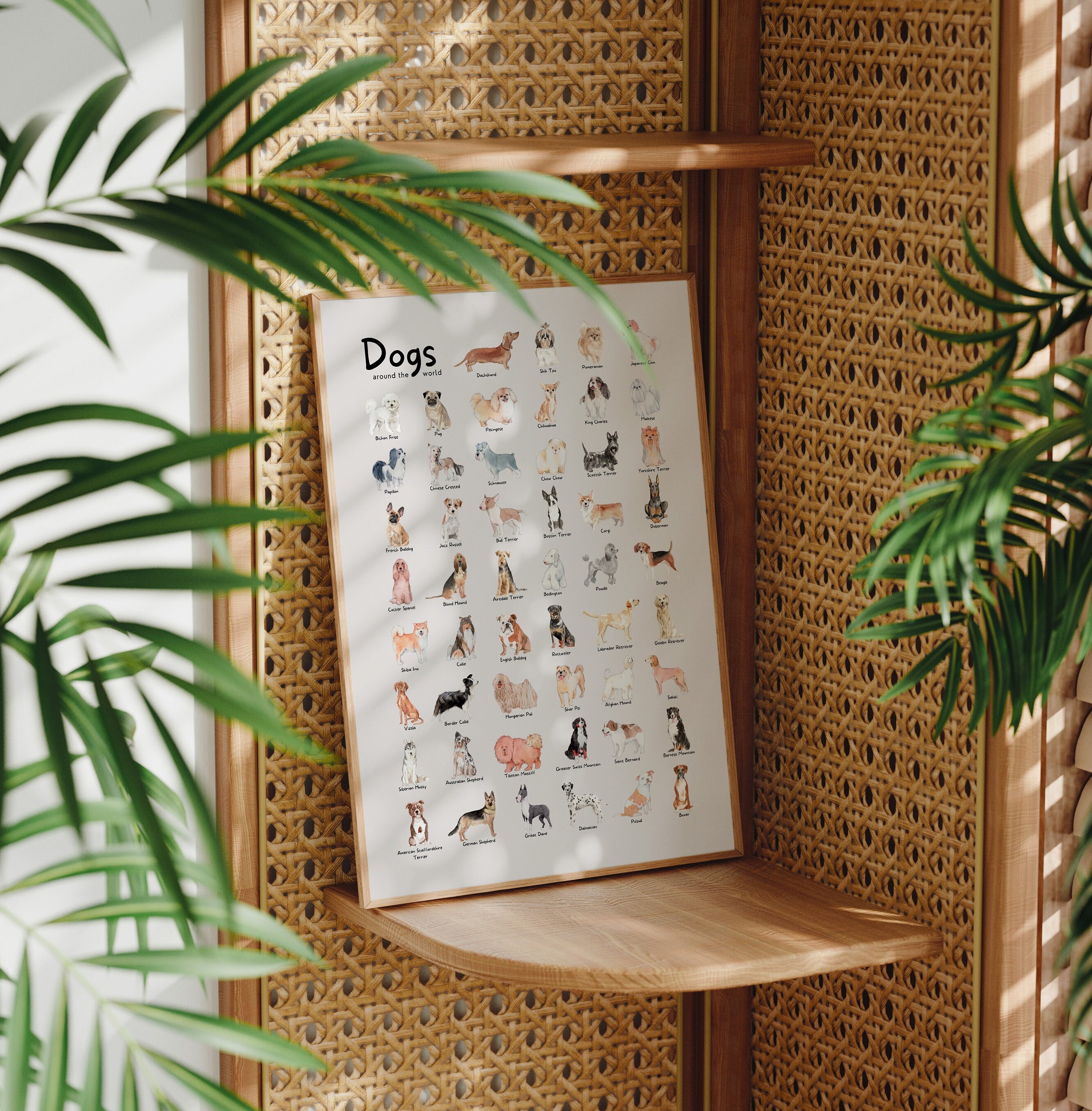 Digital Download Watercolor Dog Breed Poster - 52 Breeds - Printable ...