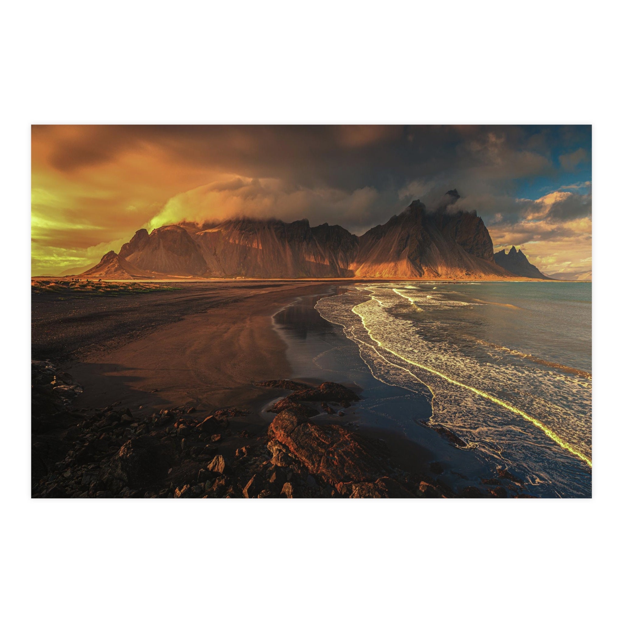 Serene and Beautiful Wirestock Picture of Hills Sea and Sunset. - Etsy