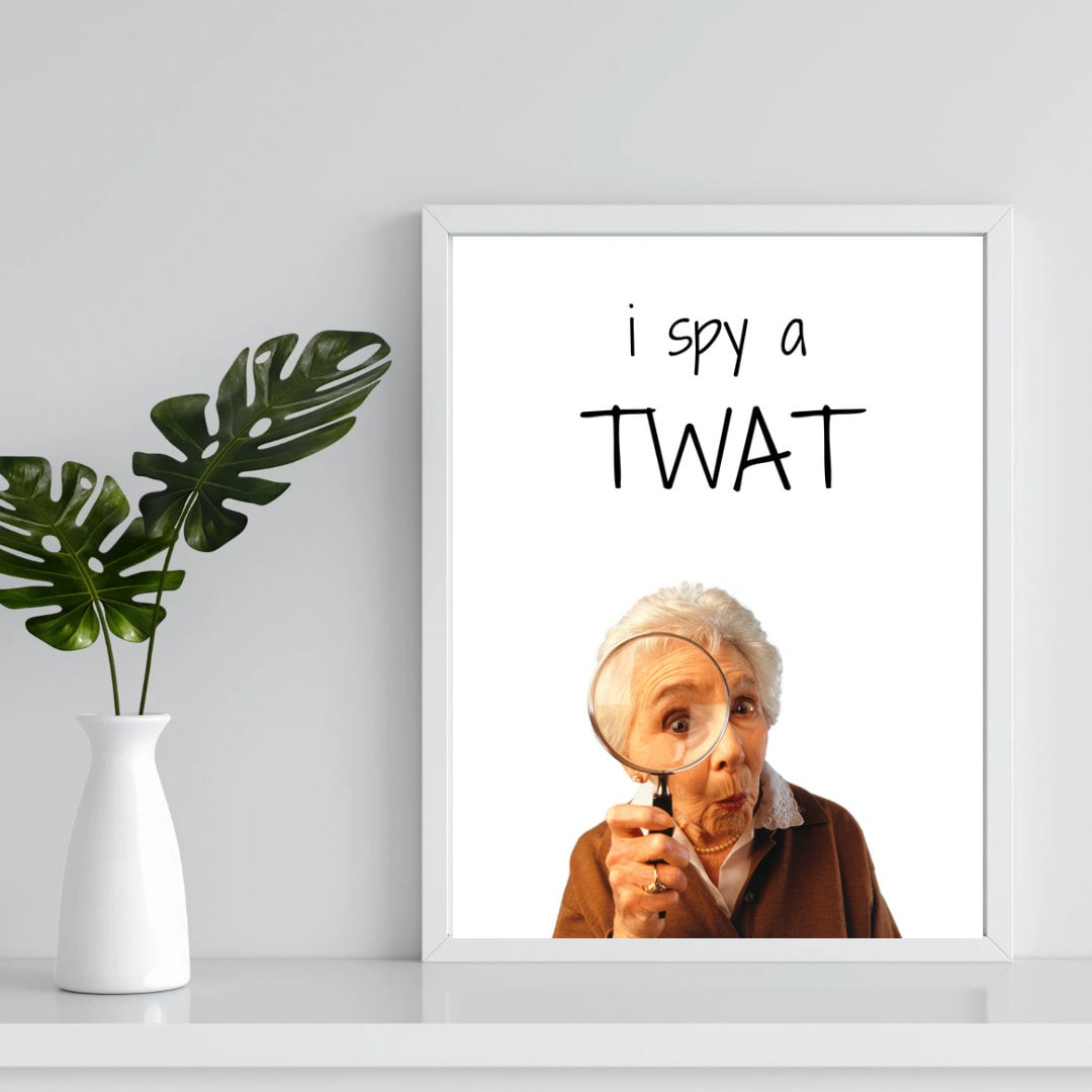 Funny Wall Art Decor Poster Silly I Spy Adult Sayings Humour Fun Print ...