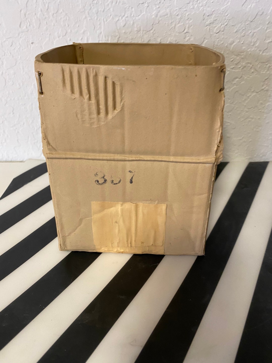 RARE VINTAGE Michel Harvey Pottery Vase Cardboard Box Looking Vase ...