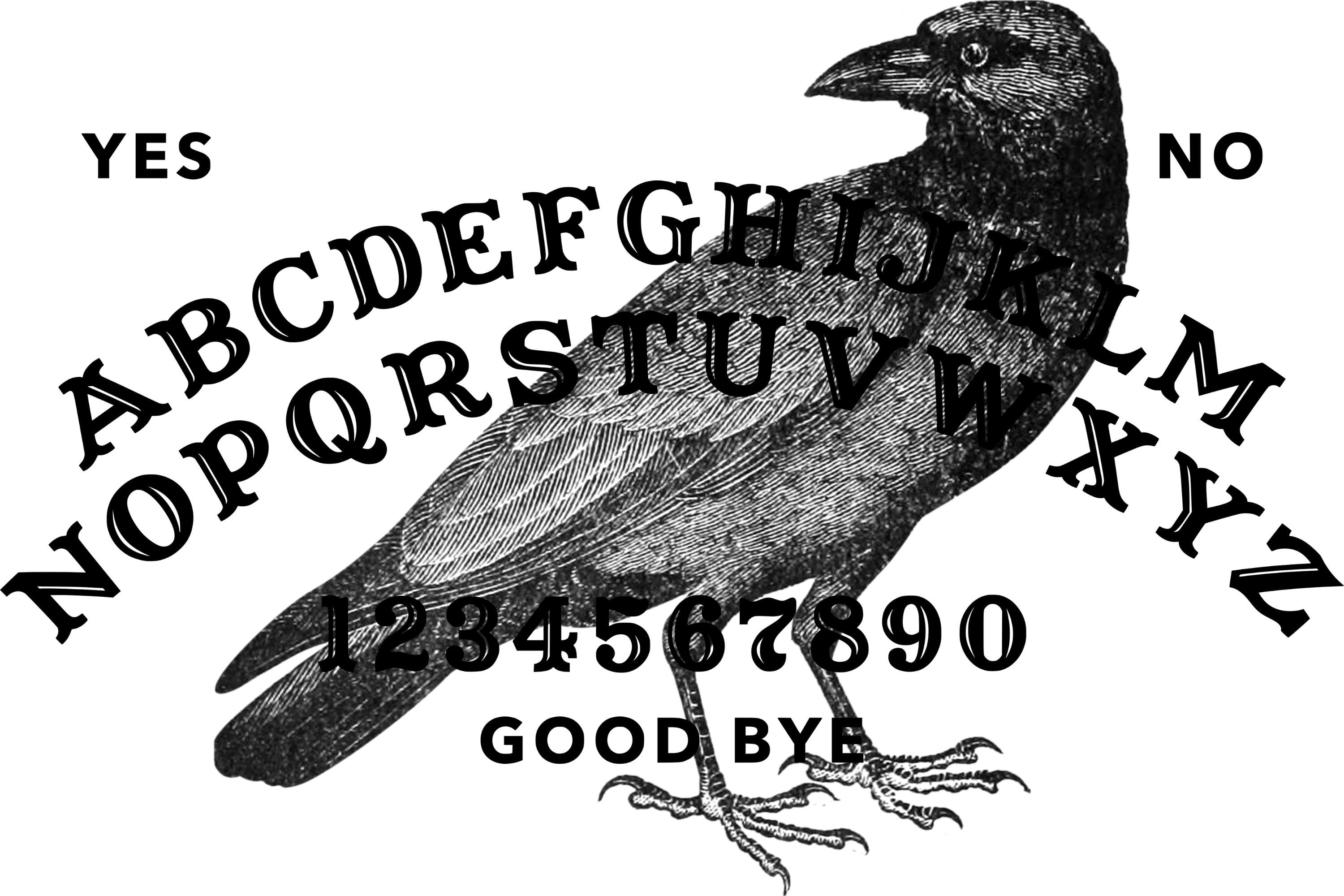 Gothic Black Crow Ouija Spirit Board Graphic PNG, Ouija Spirit Board ...