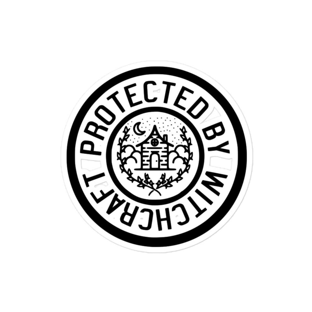 Protected by Witchcraft Sticker Label Decal, Witch Witchy Pagan Wiccan ...