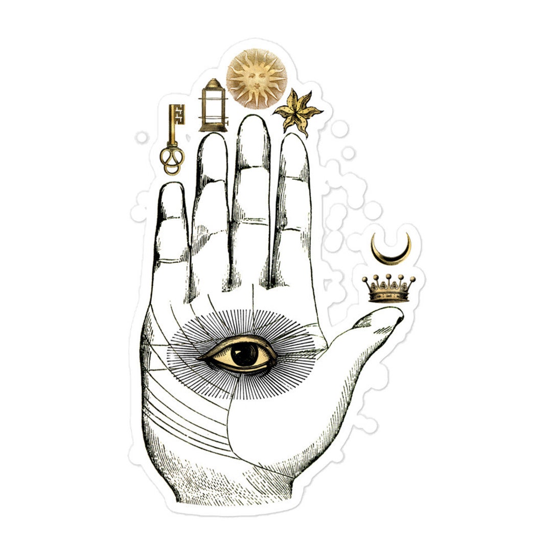 Alchemist Hand Large Sticker Evil Eye Sticker Palmistry - Etsy