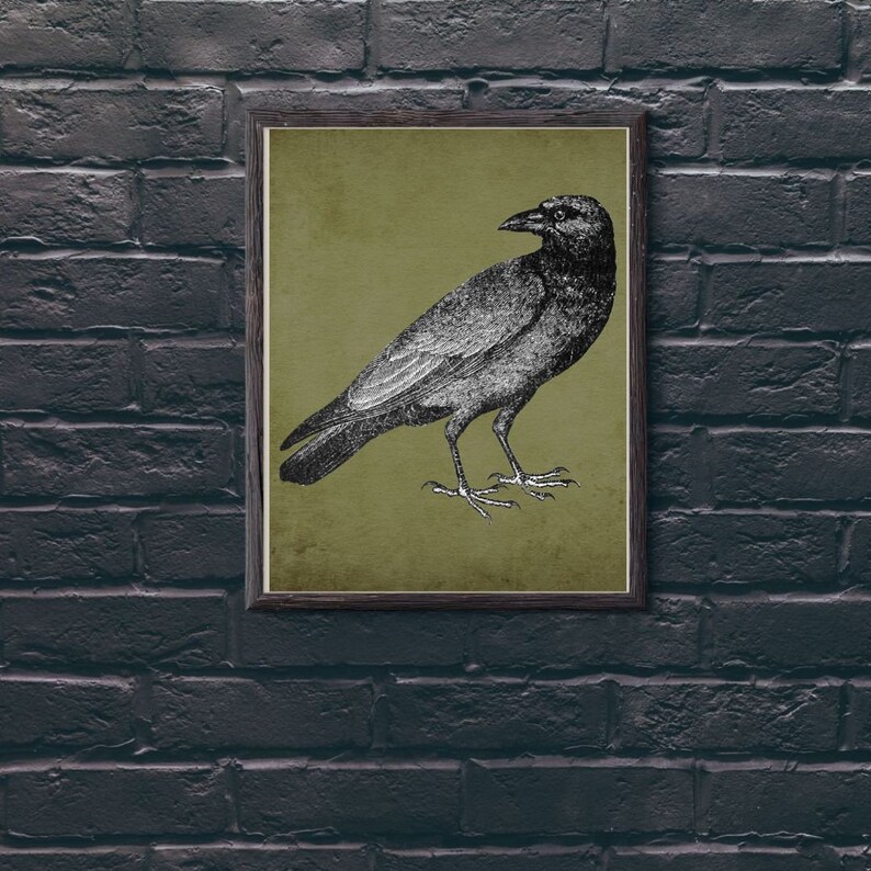 Gothic Crow Printable Wall Art, Dark Academia Crow Print, Witchy ...