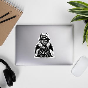 Zen Demon XL Bubble Free Sticker, Demon Stickers, Label, Decal, Yoga ...
