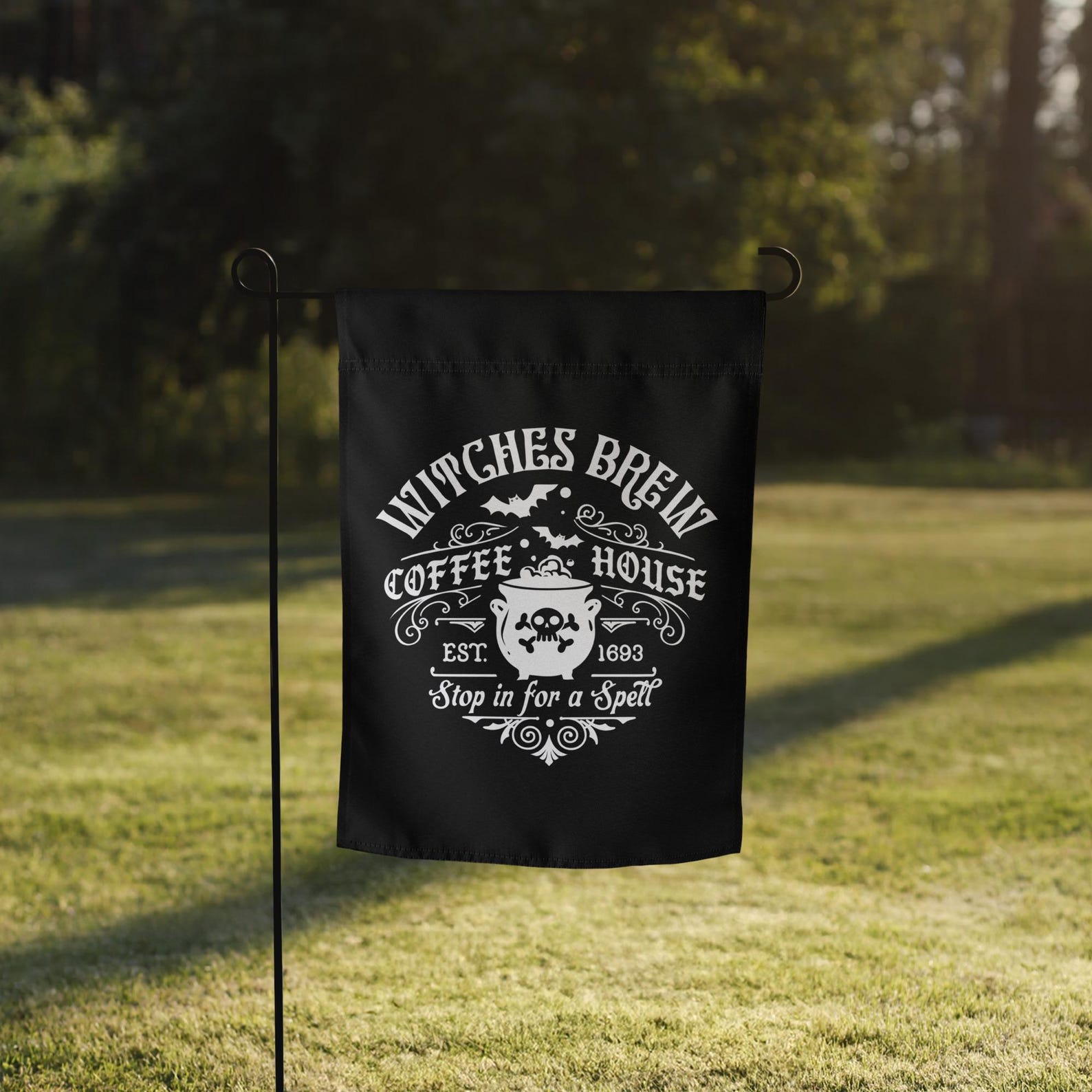 Witches Brew Coffee House Garden Flag: Witchy Halloween Yard Decor - Etsy