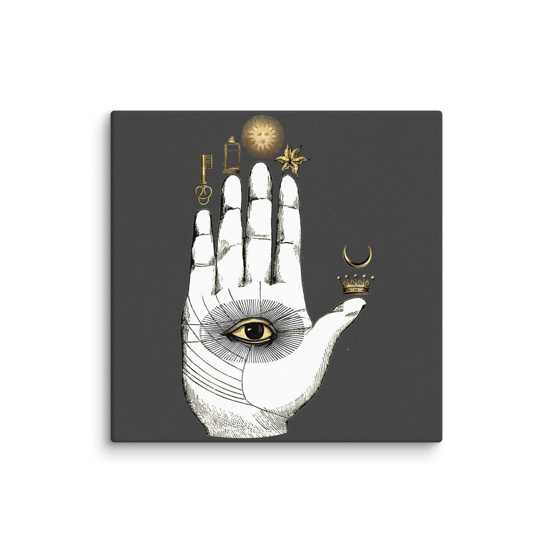 Alchemist Hand Evil Eye Small Graphic Printed Canvas, Oddity Oddities ...