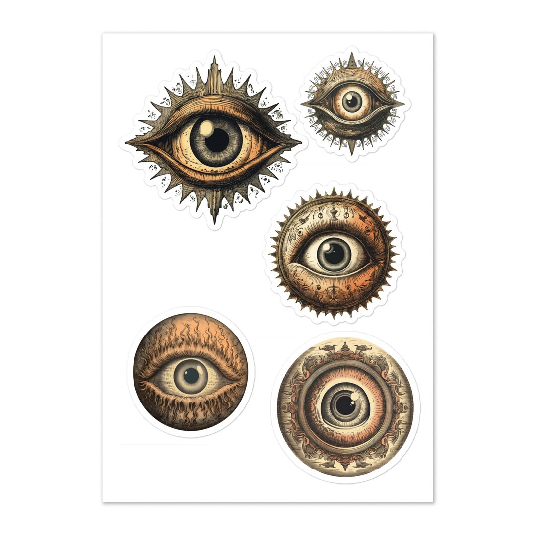 All Seeing Eye Sticker Sheet, Oddities Stickers Labels Decals, Vintage ...