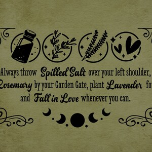 Always Throw Spilled Salt Over Your Left Shoulder Witchy Printable Wall ...