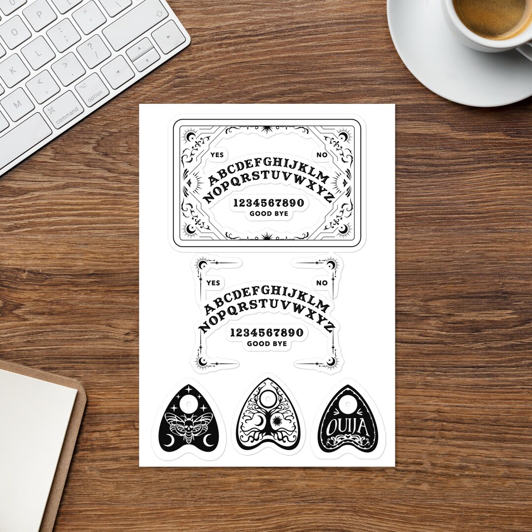 Ouija Board and Planchette Sticker Sheet, Sticker Set, Witchy Label Decal Stickers, Stocking ...