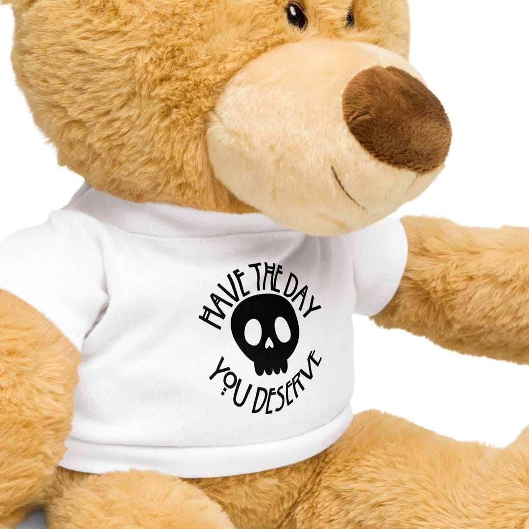 Have the Day You Deserve Skull Teddy Bear,witchy Stuffed Bear,plush ...