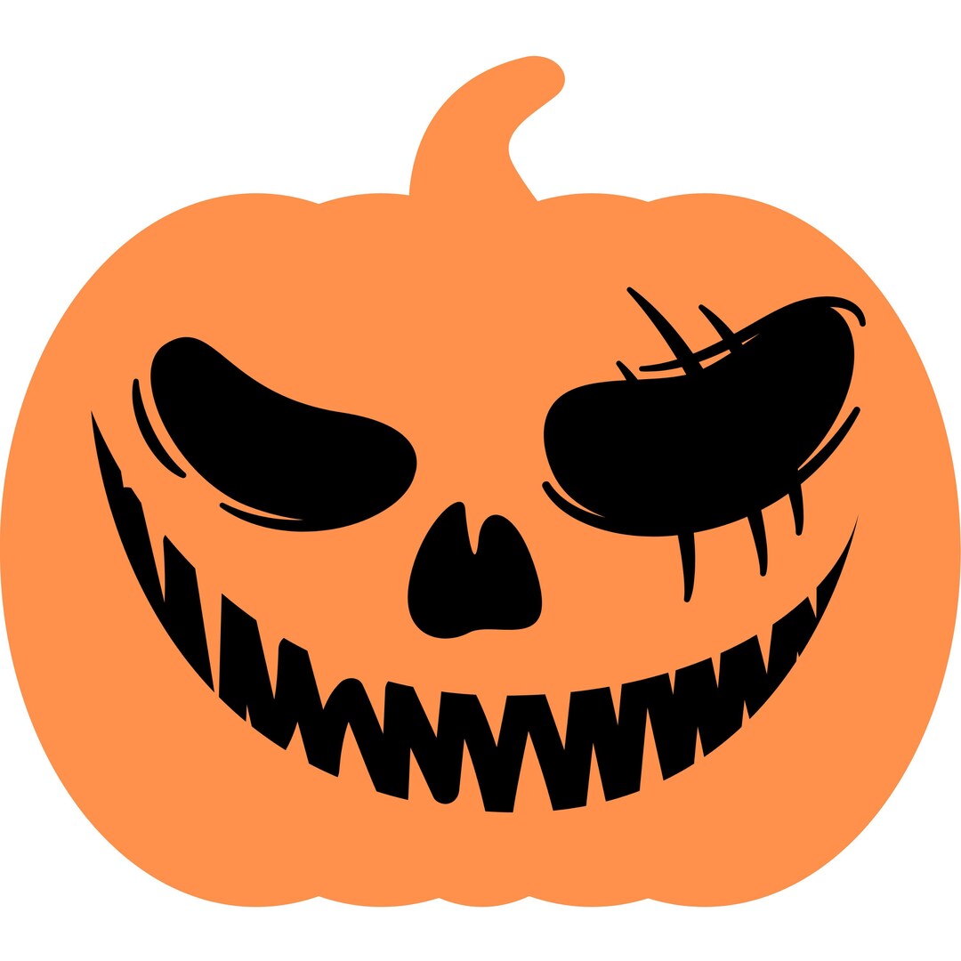 Scary Pumpkin Face Graphic Clipart, Jack O Lantern Clipart, Jack O ...