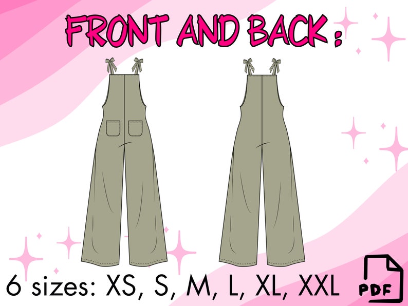 Jumpsuit Sewing Pattern, Easy Women Jumpsuit Pattern Pdf, Pattern Overalls Summer Jumpsuit XS ...