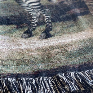 Woven Vintage Art Tapestry, Zebra Tapestry Blanket, European Decorum ...