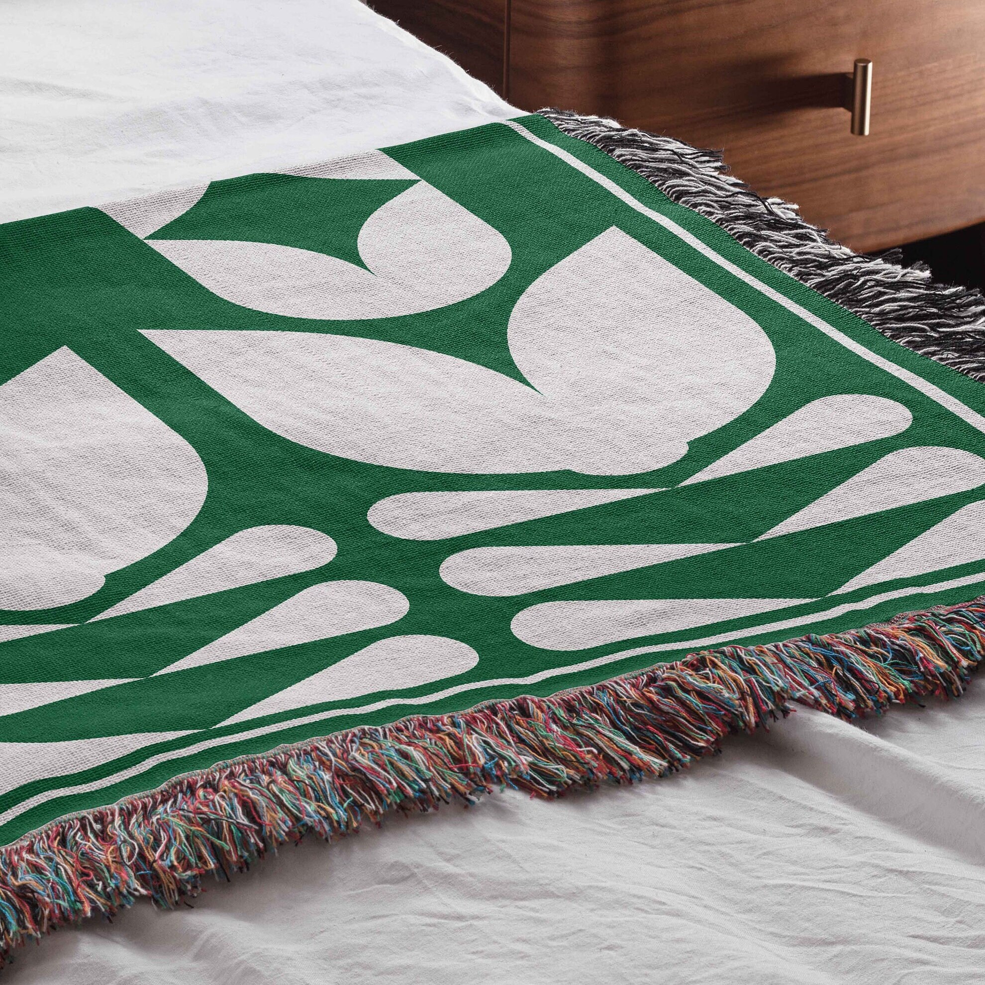 Woven Cotton Throw Blanket, Abstract Tapestry, Modern Eclectic Home ...