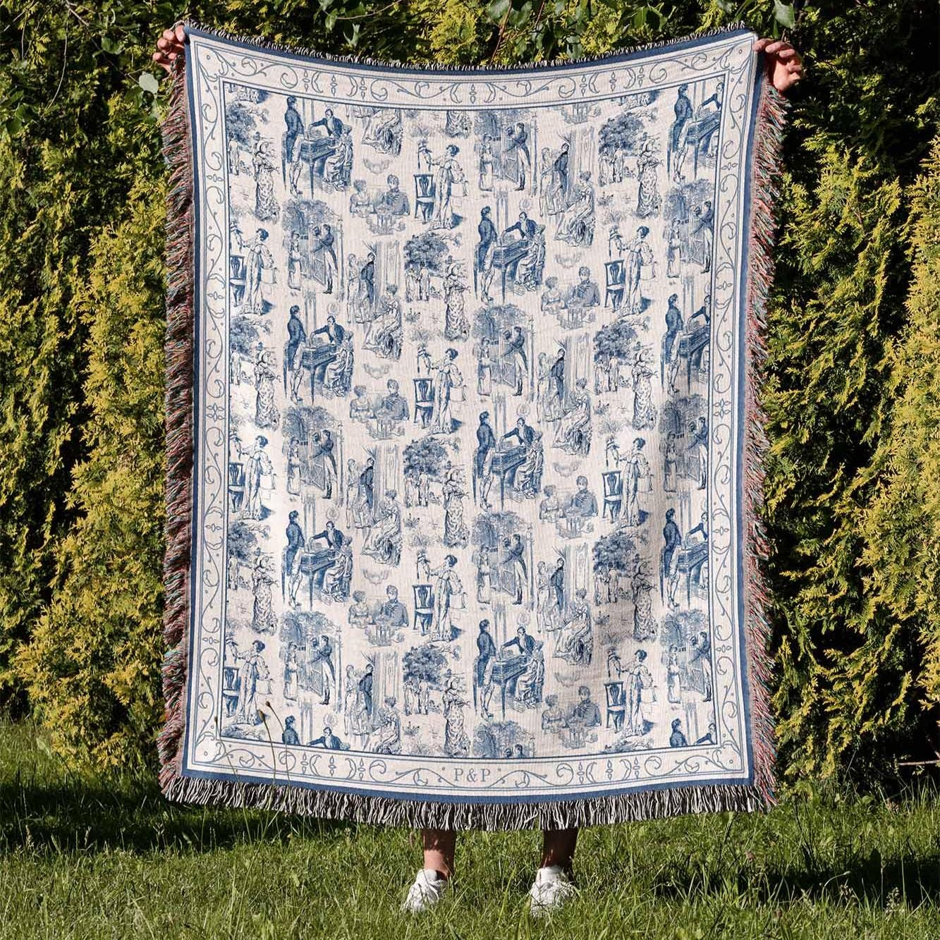 Pride and Prejudice Blanket, Jane Austen Gift, Woven Tapestry Cotton ...