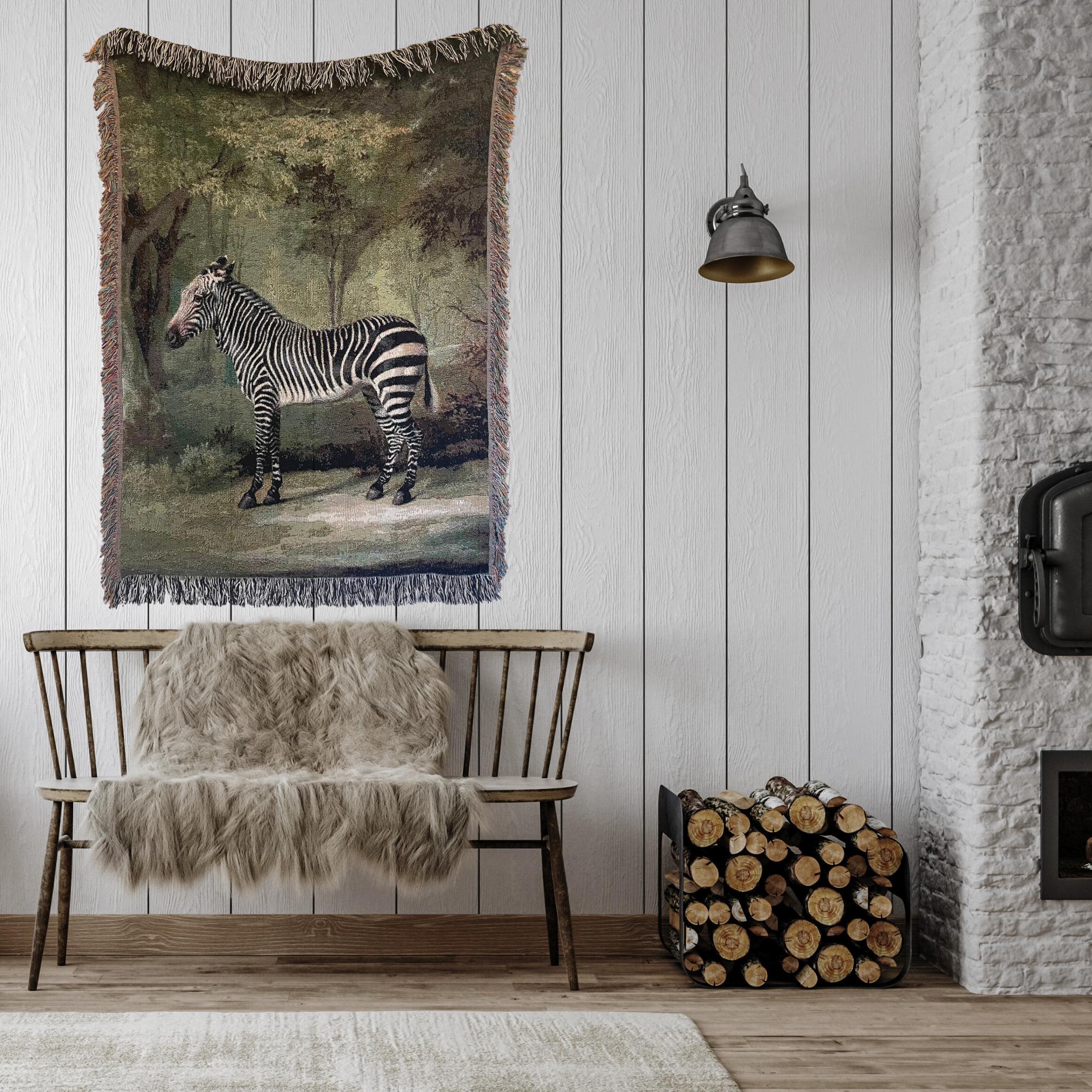 Woven Vintage Art Tapestry, Zebra Tapestry Blanket, European Decorum ...
