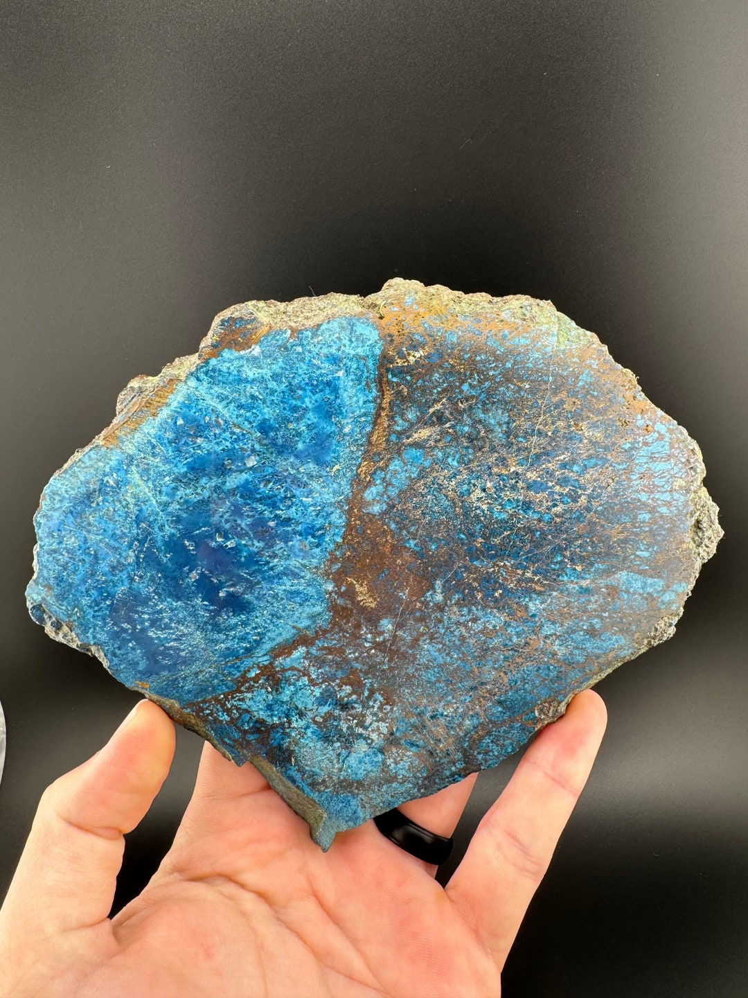 Shattuckite Slab, Chrysocolla, Azurite Crystal, Raw Hematite, Dioptase ...