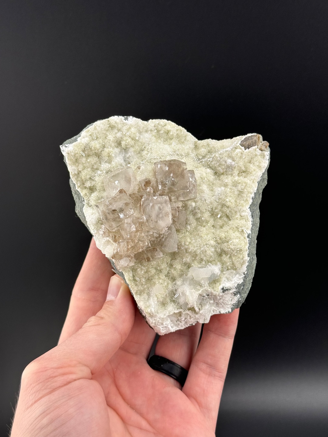 Gyrolite Geode With Zeolite, Raw Geode, Natural Crystals, Raw Specimen ...
