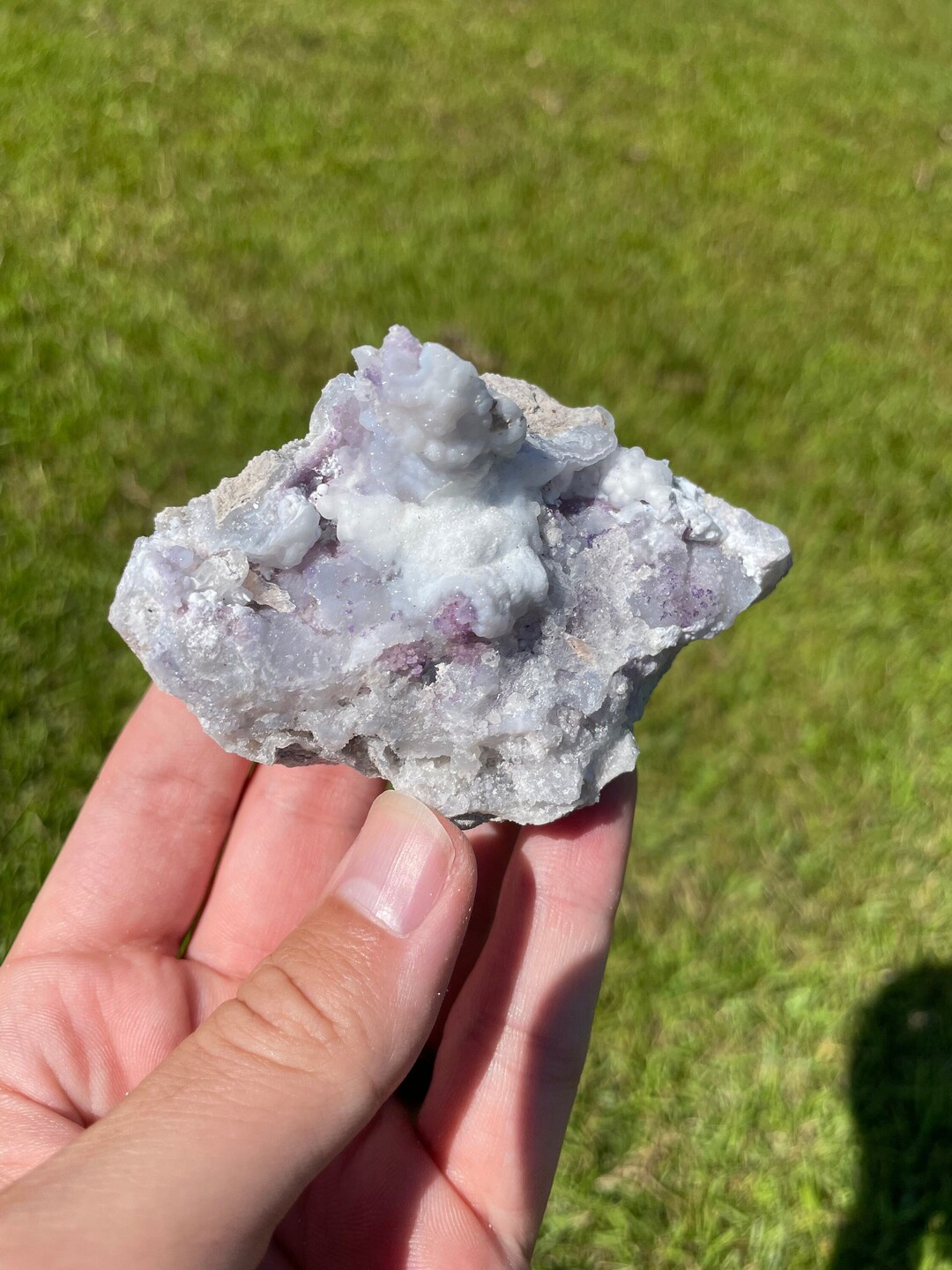 Chalcedony Geode With Fluorite, Spirit Flower Geode, Quartz Geode ...
