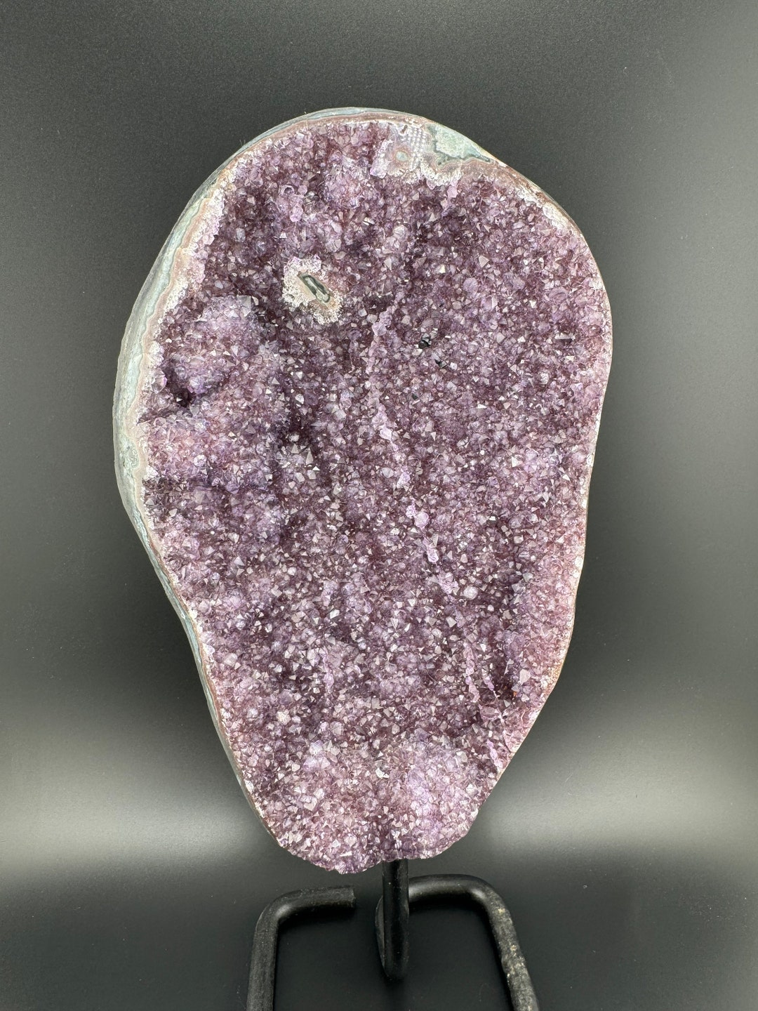 Large Druzy Uruguay Rainbow Amethyst on a Stand, XL Rainbow Amethyst ...