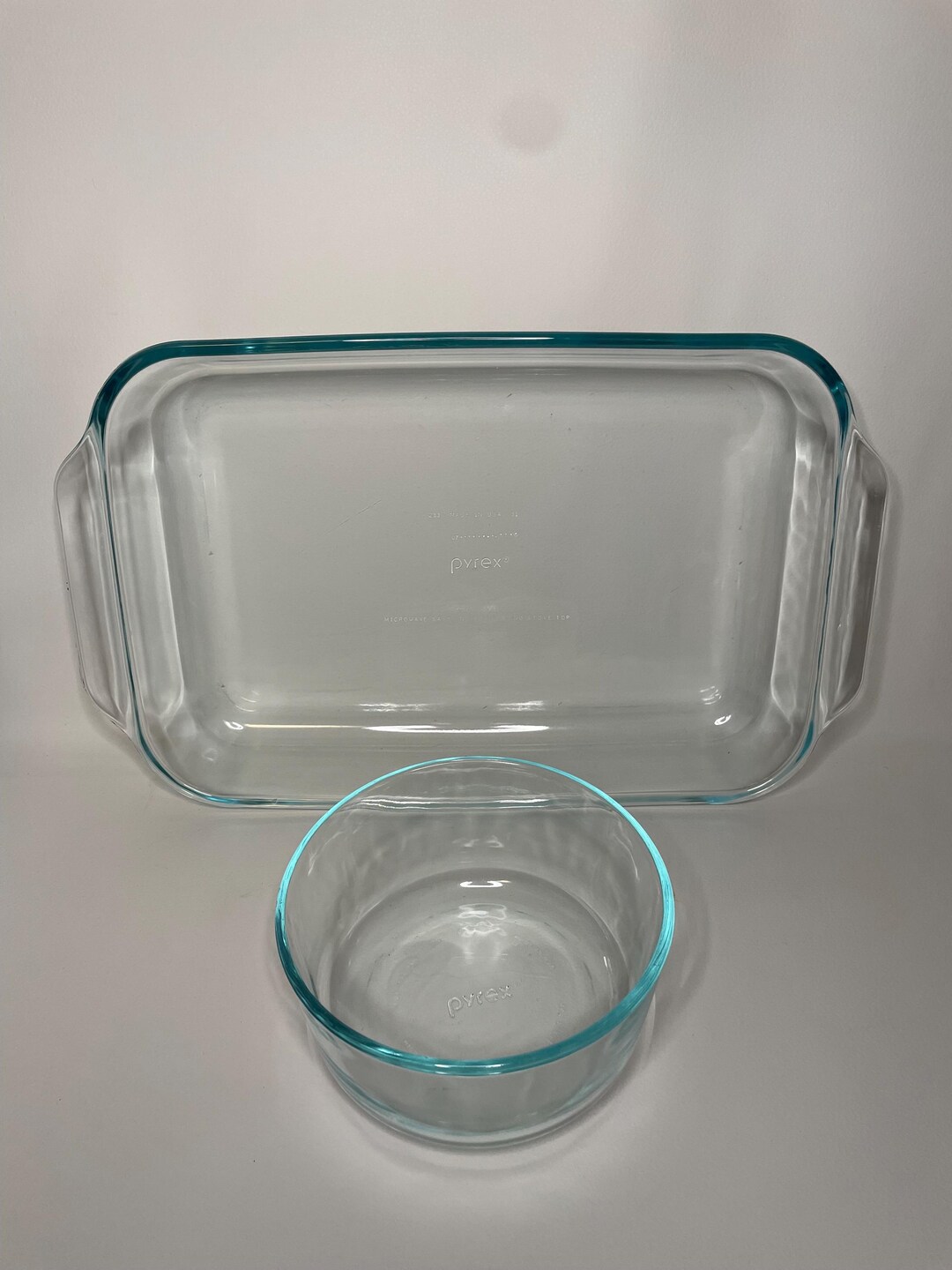 Vintage Pyrex Blue Tone Baking Dish and Bowl - Etsy