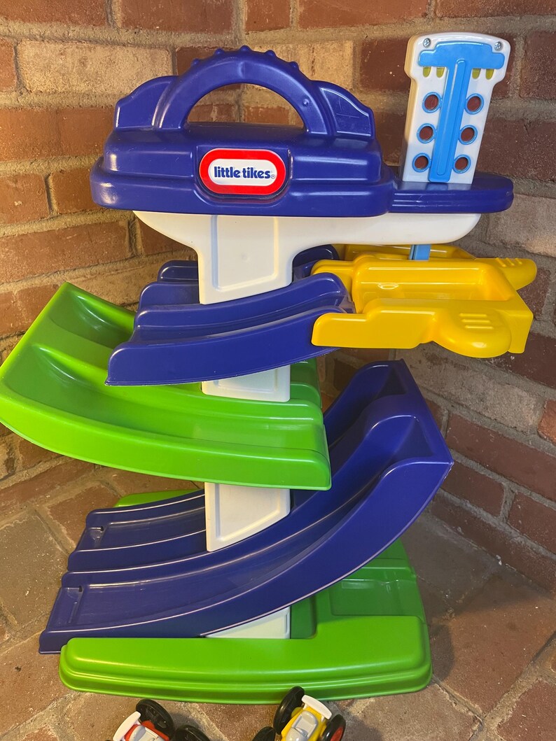 Rare Vintage Little Tikes Raceway Playset With Original Cars Etsy