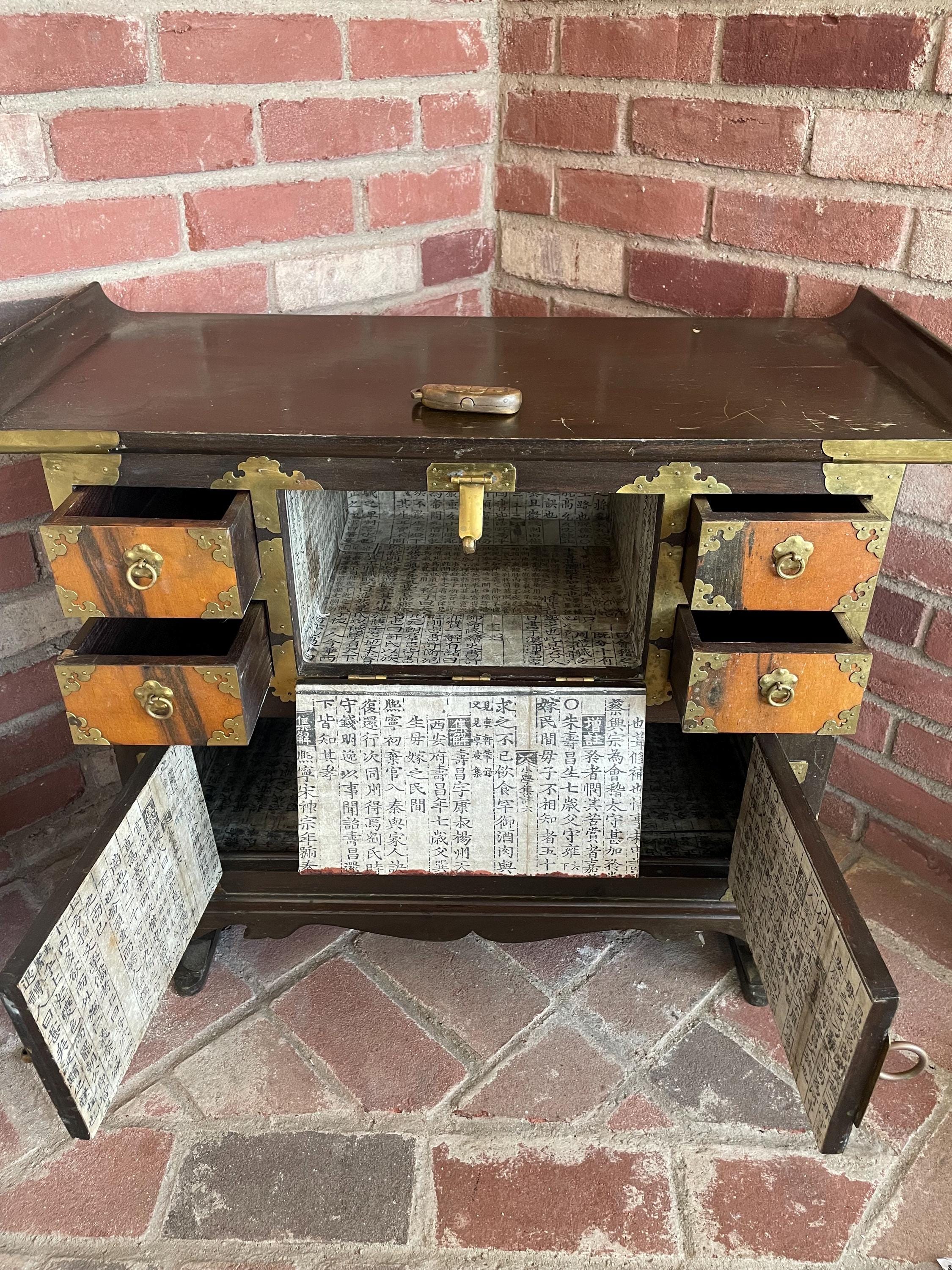 Antique Asian Tansu Chest / Cabinet - Etsy