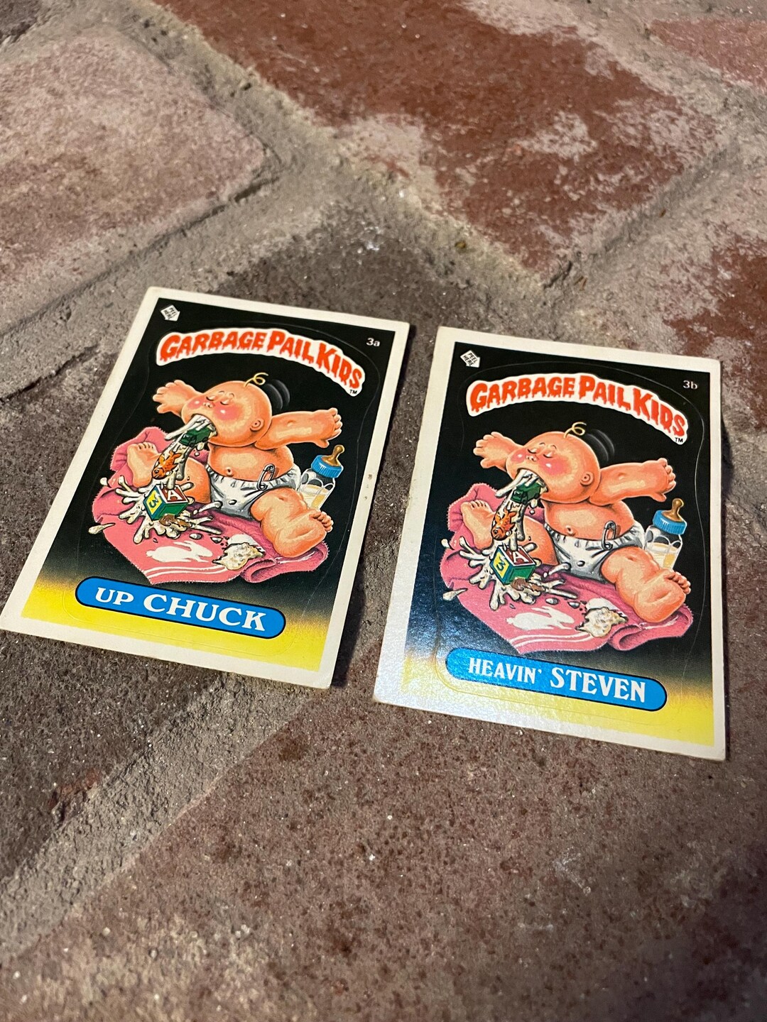 1985 Garbage Pail Kids Series 1 Cards 3A & 3B up Chuck and Heavin ...