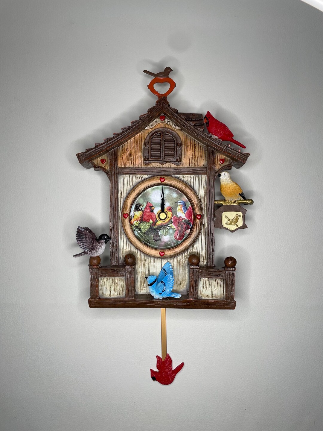 Rare Vintage Colorful Birdhouse Pendulum Clock - Etsy