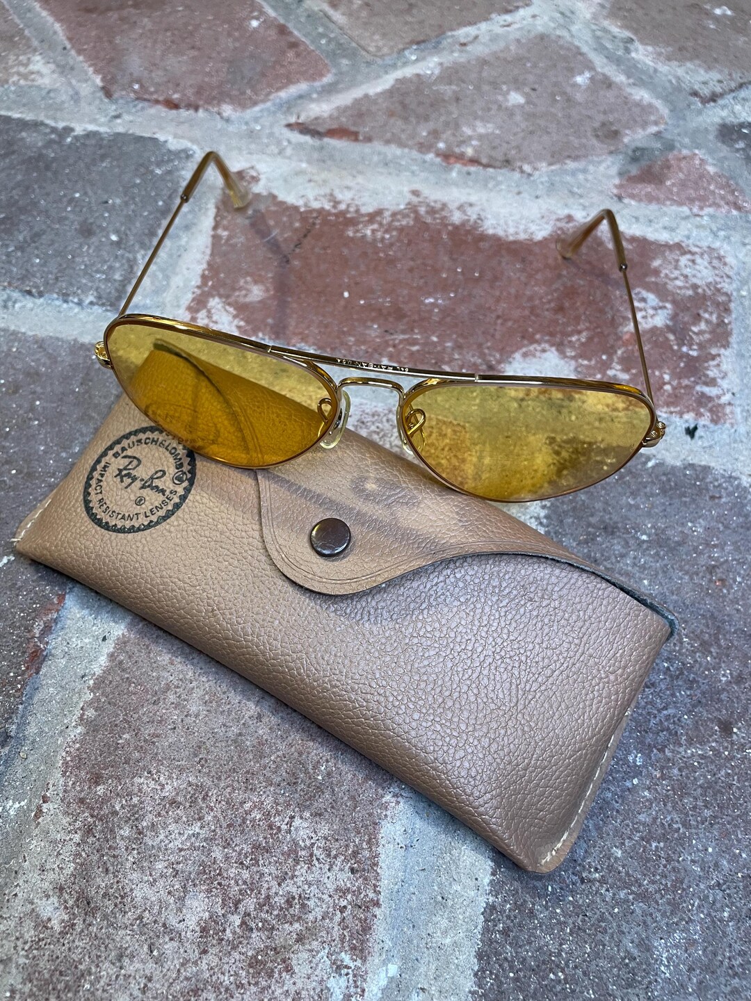 Vintage Ray Ban Bausch & Lomb Ambermatic Gold Plated 58-14 Aviators ...
