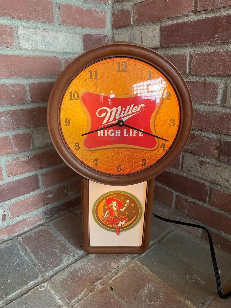 Vintage Miller High Life Light up Clock Sign - Etsy