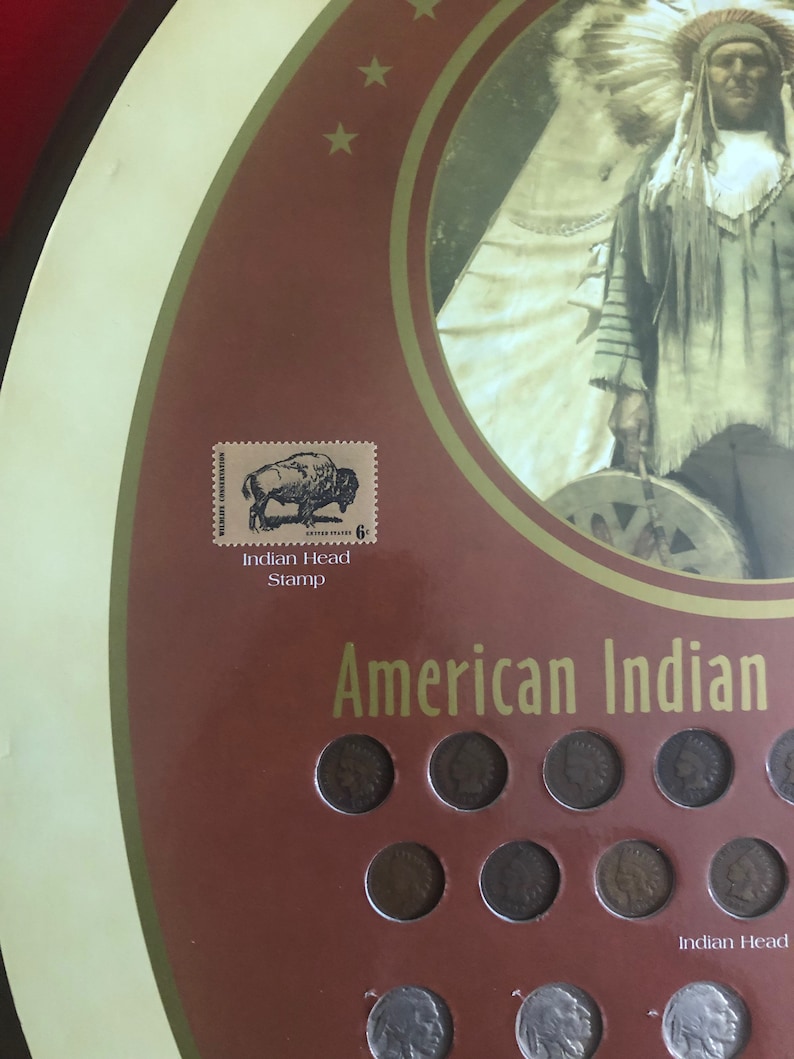 Rare American Indian Coin & Stamp Collection Display - Etsy
