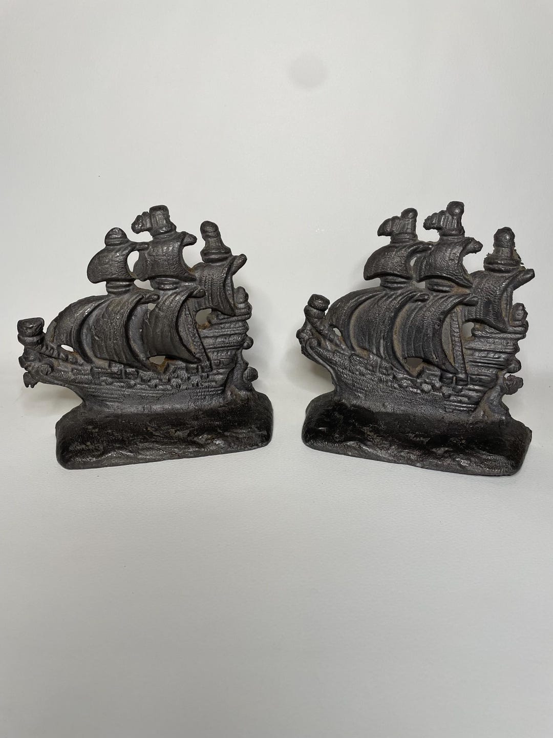 Antique Cast Iron Sail Ship Bookends - Etsy