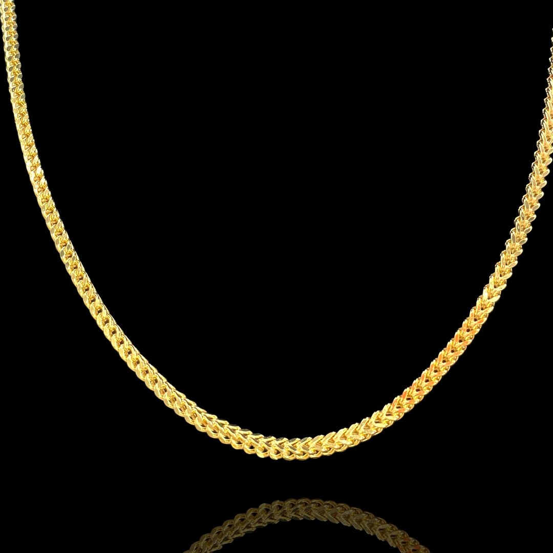 14K Franco Chain - 4mm - Square Franco - Solid Gold Mens Necklace - Etsy