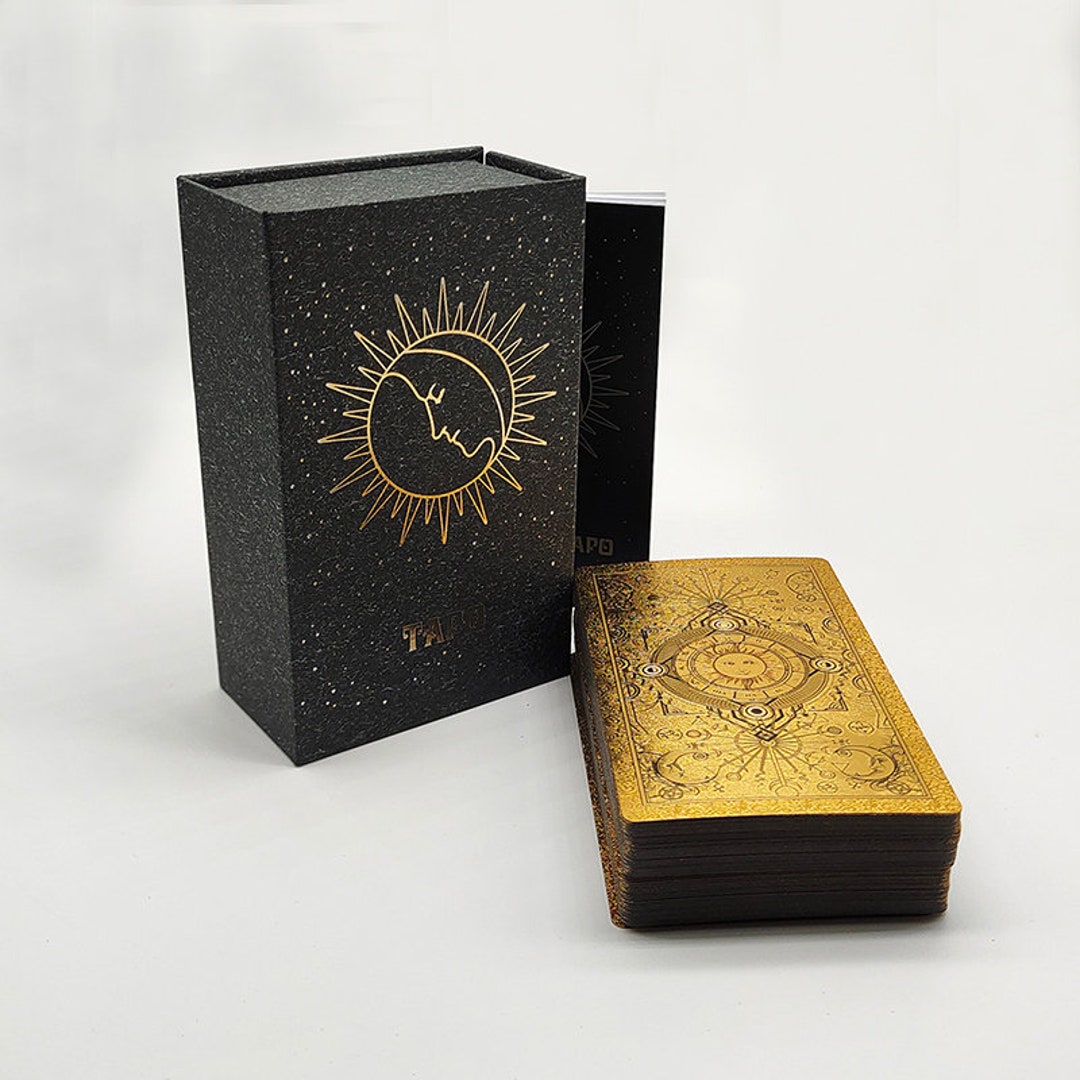 Gold Foil Tarot Card Deck Rider-waite-smith W/ Storage Case PVC ...
