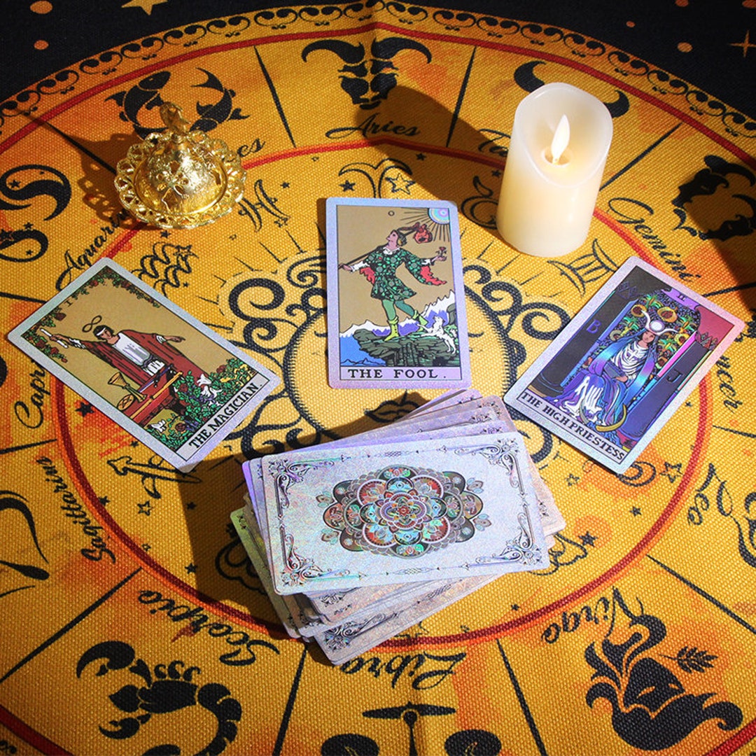 Rose and Silver Mandala Tarot Card Set W/ Storage Box Traditional Rider ...