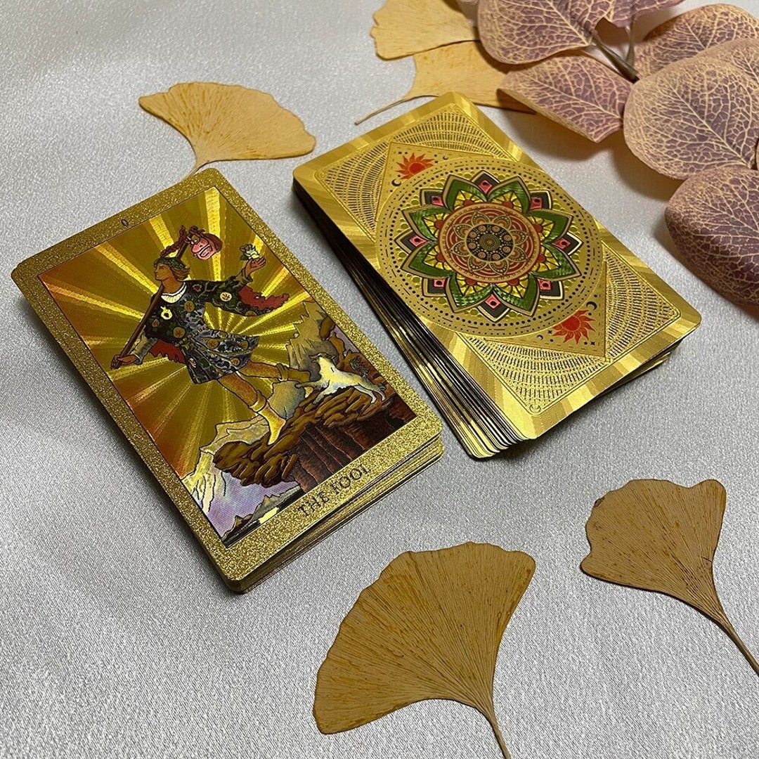 Gold Foil Tarot Card Deck Rider-waite-smith Premium Divination Deck for ...